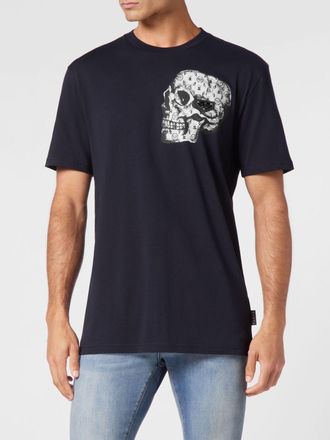 Philipp Plein T-shirt en coton avec imprim&eacute; t&ecirc;te de mort et logo Hexagon