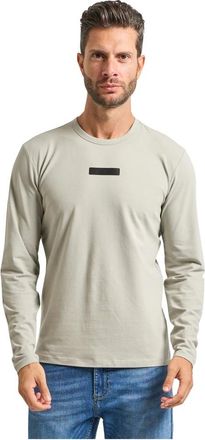 Yes-Zee YES Zee, Homme, Tops, Gris, Taille: 2XL T-Shirt en Coton &agrave; Manches Longues