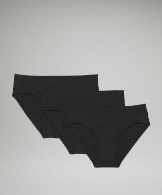lululemon UnderEase Bikini-Unterwäsche mit mittelhohem Bund 3er-Pack für Frauen - Größe 2XL in Black
