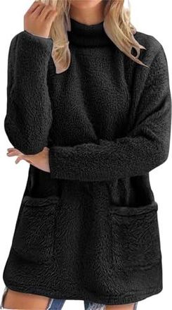 Generic Sweat à capuche en polaire confortable pour femme - Couleur unie - Fermeture éclair - Uni - Manches longues - Vêtements dautomne urbain - Danse - Voya