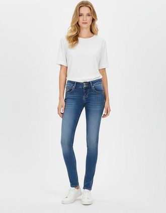 LTB Jeans Jeans Damen Skinny Jeans Julita X - High Waist SkinnyJeans mit Knopf & Rei&szlig;verschluss und Stretch - Julita X ANGELLIS WASH Jeanshose blau 24W / L32