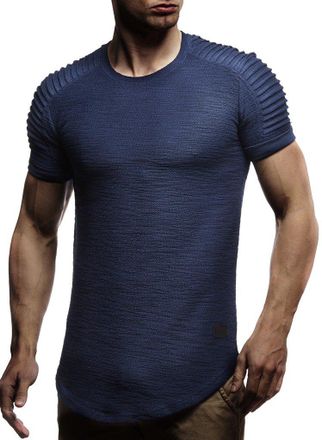 LEIF NELSON T-Shirt Herren Sommer Rundhals-Ausschnitt (Blau, Größe S), Regular Fit Herren-T-Shirt 100% Baumwolle, Casual Basic Männer T-Shirt Kurzarm
