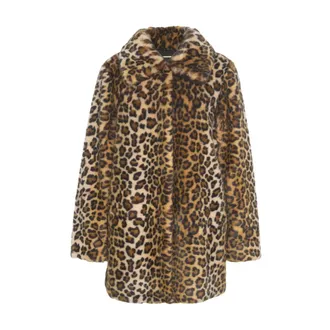 Liu Jo Femme, Vestes, Brun, Taille: 44 FR Manteau imprimé animal