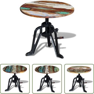vidaXL Beistelltisch Gusseisen - Beistelltisch Altholz Gusseisen 60x(42-63) cm