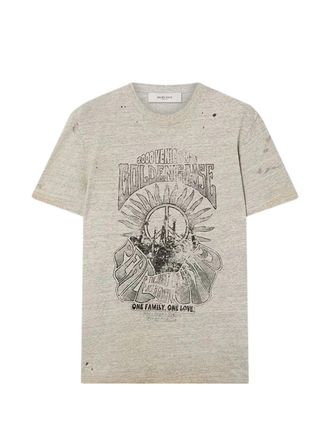 Golden Goose Journey Ms T-shirt Regular Cotton Slub Jersey Vintage Treatment With Print