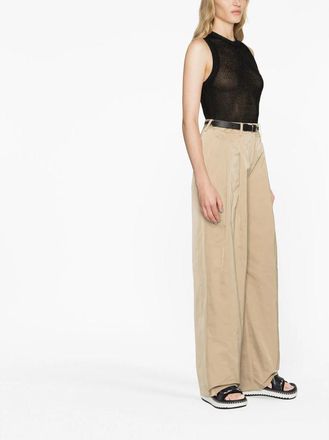 Low Classic Semi-Sheer Knit Tank Top - Black