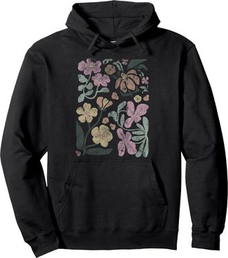 Trendy Apparel Distressed Flower Garden Vintage Floral Pullover Hoodie