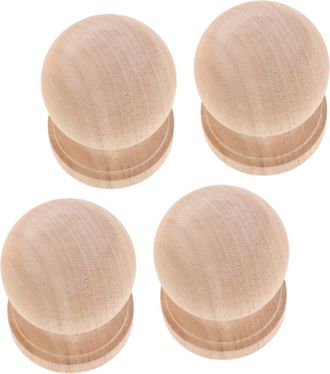 Valiclud 4 Stück Teiliges Unlackierte Holz Baluster Spindeln Dekorative Kleine Säulen für Weinschrank und Schrank Praktische Geländerabsicherung Vielseitig Ein