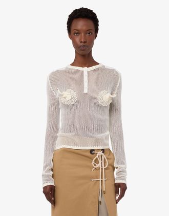 Moschino Maillot en maille pure coton - Blanc