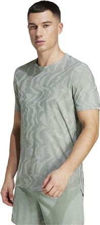 adidas Mens Ultimate Running Engineered Climacool+ T-Shirt Silver Green 2XL