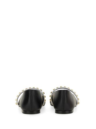 Alexander McQueen Lamb Leather Ballerina Flat - Black