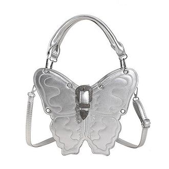 Generic Sac &agrave; dos cr&eacute;atif motif papillon, sac &agrave; dos &agrave; bandouli&egrave;re unique, sac &agrave; main moyen pour filles, Argent&eacute;., taille unique