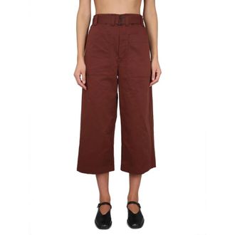Christophe Lemaire High-Waisted Cropped Wide-Leg Utility Hose - - Trousers - Damen - Braun - S