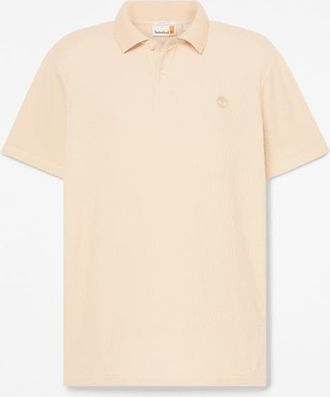 Timberland Kurz&auml;rmeliges Wharf River Polohemd mit Waffelstruktur f&uuml;r Herren in Beige, Herren, Beige, Gr&ouml;&szlig;e