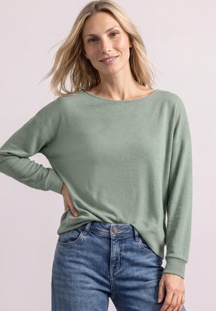 Street One Strickpullover STREET ONE, Damen, Gr. 34, gr&uuml;n (eucalyptus gr&uuml;n meliert), Stoff, 30% Polyester, 29% Polyacryl, 21% Viskose, 20% Polyamid, unifarben, r