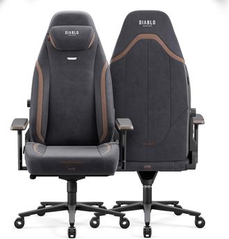 Diablo Gaming Stuhl Stoff | Bürostuhl Ergonimisch mit Magnetischer Kopfstütze, Verstellbare Armlehnen und Rückenlehne | PC Schreibtischstuhl Drehstuhl 140 kg