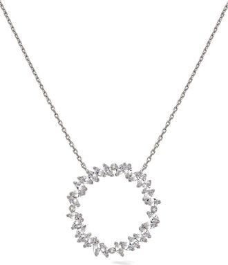 Lark & Berry 14kt Veto Weißgoldhalskette mit Diamant - Silber