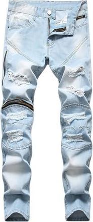 Generic Jeans d&eacute;chir&eacute;s d&eacute;contract&eacute;s pour homme Printemps et &Eacute;t&eacute; Grande taille Pantalon Mode House Boy, bleu, XXL