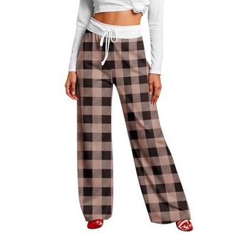Generic Pantalon &agrave; jambe large pour femme - Taille haute - Jambe droite - Pantalon Palazzo d&eacute;t&eacute; l&eacute;ger et d&eacute;contract&eacute; - Coupe ample - Pantalon de jogging ample