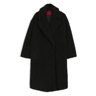 HUGO BOSS Malite-1 Teddyfell-Mantel - - Jackets - Damen - Schwarzk - XS
