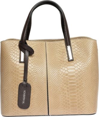 Roberta M Beige Lederhandtasche