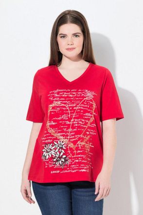 Ulla Popken T-Shirt T-Shirt Trachtenmotiv Classic Rundhals Halbarm