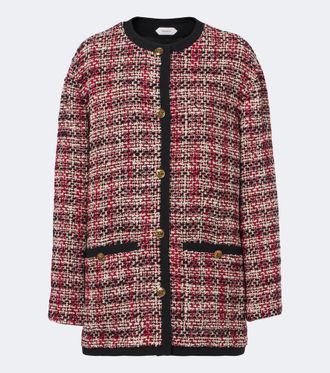 Versace Veste en tweed de laine m&eacute;lang&eacute;e