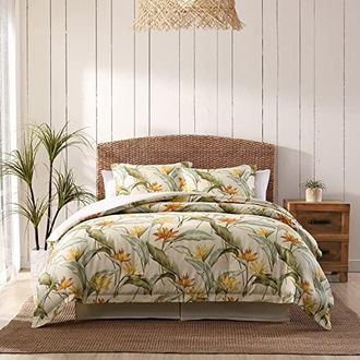 Tommy Bahama Home Bettw&auml;sche-Set, wendbar, Baumwolle, mit passenden Kissenbez&uuml;gen und Bettrock, f&uuml;r alle Jahreszeiten, Heimdekoration, Queensize-Bett, gebrochenes 
