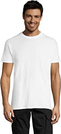 Roly Lot de 5 t-shirts &agrave; manches courtes en coton pour homme Col rond 11 couleurs, blanc, XXL
