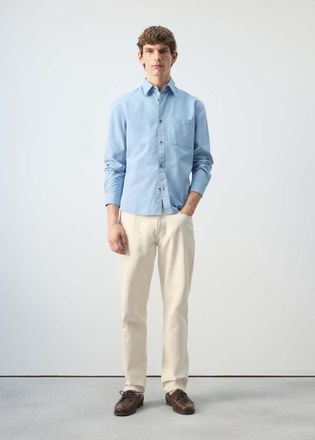 Mango Chemise 100 % coton relaxed fit bleu ciel - Homme - XXL - MANGO MAN