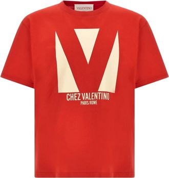 Valentino Garavani Homme, Tops, Rouge, Taille: XL T-shirt Chez Valentino