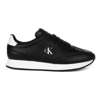 Calvin Klein Jeans Schwarz Wei&szlig;e Leder Sneakers Runner - - Shoes - Herren - Schwarzk - 44 EU