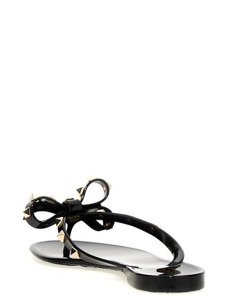 Valentino Garavani Womens Black Pvc Slides Shoe