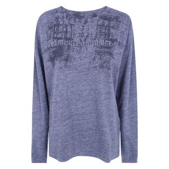 Maison Margiela Numbers Langarmshirt - - Knitwear - Damen - Blau - M
