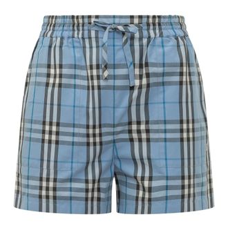 Burberry Checked Drawstring Shorts - - Shorts - Damen - Blau - S