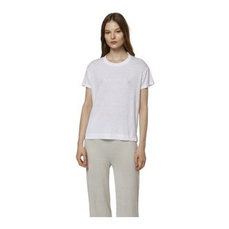Daniele Fiesoli T-Shirt Leinen Dd6327 - - Tops - Damen - Wei&szlig; - M