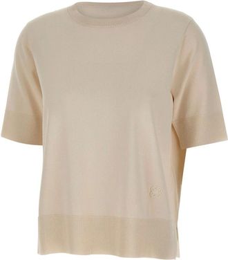 Elena Miro Femme, Pulls, Blanc, Taille: 40 FR T-shirt &agrave; Manches Courtes et Col Rond