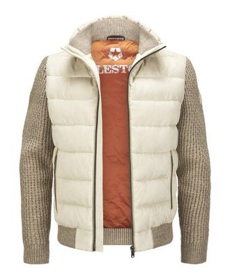 Milestone Hybridjacke MSDean edles Microvelours, atmungsaktiv, wasserabweisend mit Strickelementen