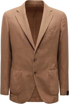 Santaniello Homme, Vestes, Brun, Taille: M Gl797Mf Ds3787 Veste en coton et lin