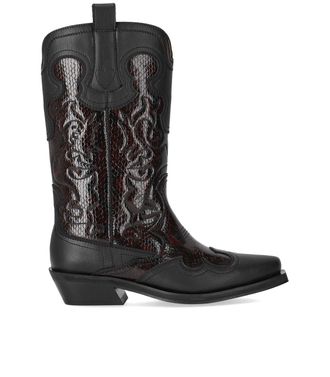 Ganni BOTTE TEXAN EFFET REPTILE NOIRE GANNI