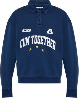 Carne Bollente Homme, Tops, Bleu, Taille: L Long Sleeve Polo