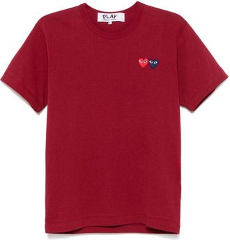 Comme Des Garçons T-Shirt mit Herz-Patch - Rot