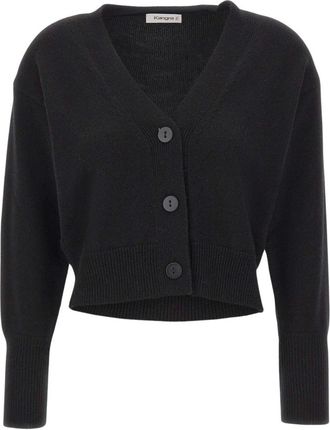 KANGRA Cardigan en Laine et Cachemire - Femme - Pulls - Noir - Taille: 38 FR
