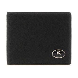 Burberry Homme, Accessoires, Noir, Taille: ONE Size Portefeuille Bifold &agrave; Plaque Logo