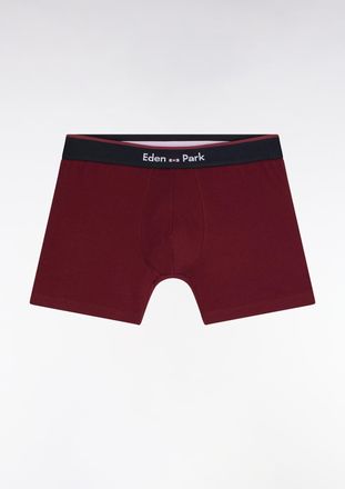 Eden Park Boxer En Jersey De Coton Bordeaux À Bande Contrastée