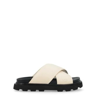 UGG Wei&szlig;e Leder Crossband Sandale - - Shoes - Damen - Wei&szlig; - 39 EU
