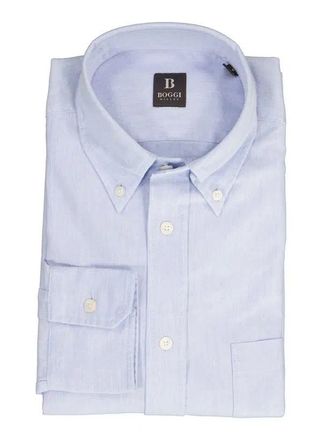 Boggi Milano Herren Hemd blau Oxford