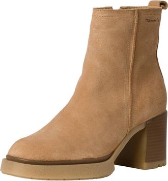 Tamaris Damen Boots mit Absatz Leder Blockabsatz; CAMEL/braun; 38 EU