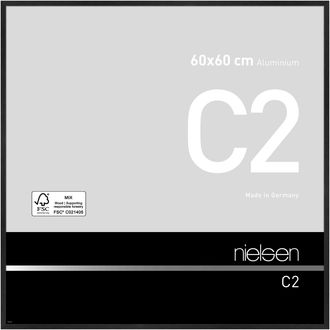 Nielsen Design Bilderrahmen, 60 x 60 cm, Aluminium, Schwarz matt, Posterrahmen zum Aufhängen im Hoch- & Querformat, Echtglas, C2