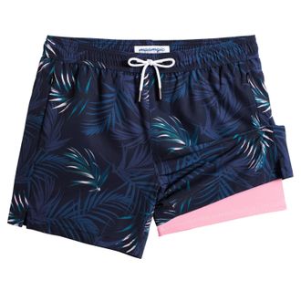 Maamgic Herren Badehose mit Kompression Badeshorts 2 in 1 | 14cm Innenl&auml;nge Schnelltrocknend l&auml;ssige Swim Shorts Kurz Boardshorts mit Innenhose Rei&szlig;verschluss